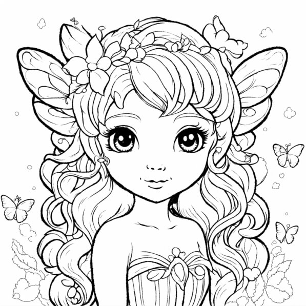 Download Whimsical Fairy Character for Coloring Coloring pages Online ...