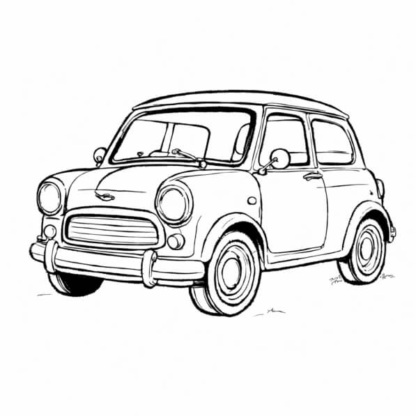 Download Classic Mini Car Illustration Coloring pages Online - Creative ...