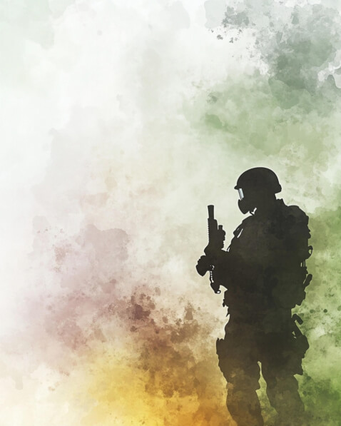 Download Soldier Silhouette Against a Watercolor Background Backgrounds ...