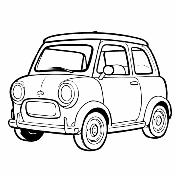 Descarga Auto de dibujos animados lindo Páginas para colorear En Línea ...