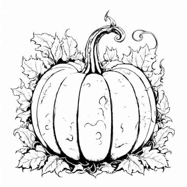 Download Detailed Pumpkin Illustration Coloring pages Online - Creative ...