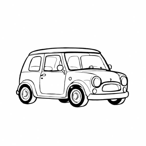 Download Cartoon Compact Car Illustration Coloring pages Online ...