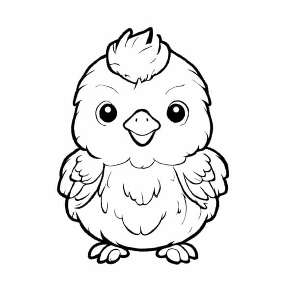 Download Cute Cartoon Bird Ready for Coloring Coloring pages Online ...