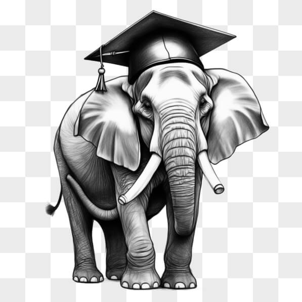 Download Graduation Elephant Sketches Online - Creative Fabrica