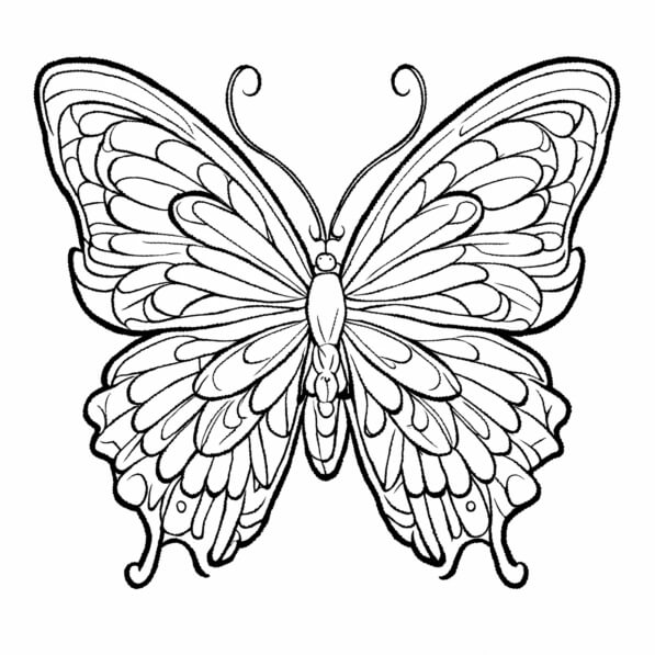 Download Intricate Butterfly Line Drawing for Coloring Coloring pages ...