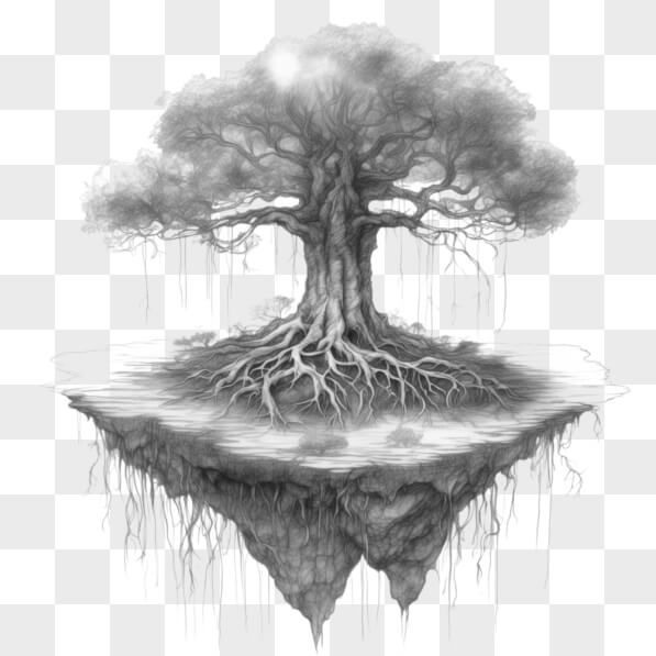 Download Floating Tree on an Island Sketches Online - Creative Fabrica
