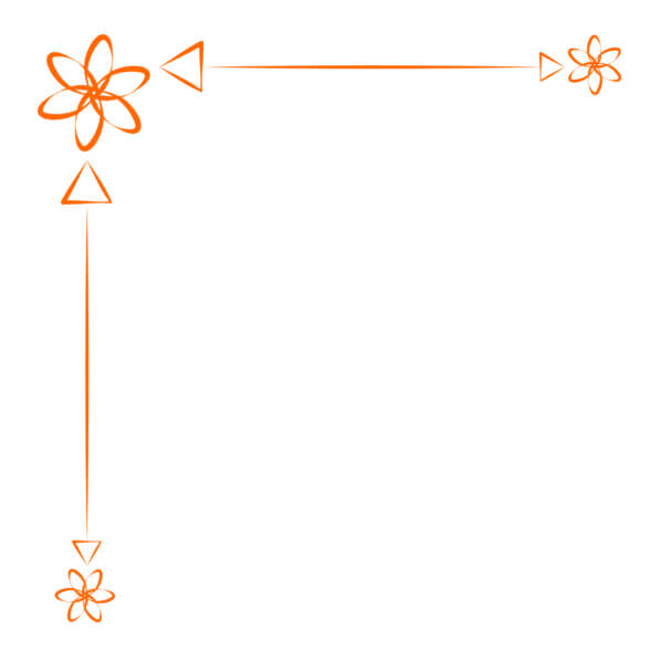 Descarga Diseño Floral y Geométrico Minimalista en Naranja Bordes y ...