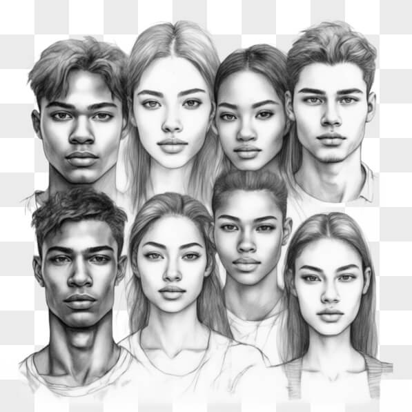 Download Diverse Faces Sketch Collection Sketches Online - Creative Fabrica
