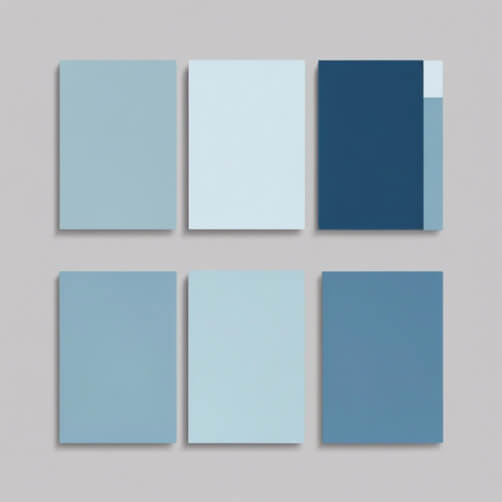 Download Collection of Blue Color Swatches on Gray Background Mockups ...