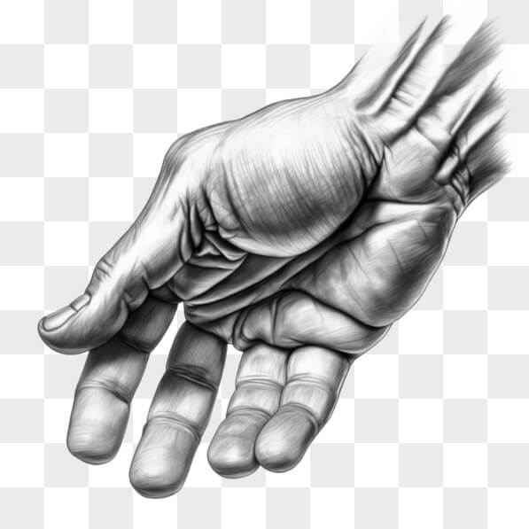 Download Detailed Sketch of an Open Hand Sketches Online - Creative Fabrica