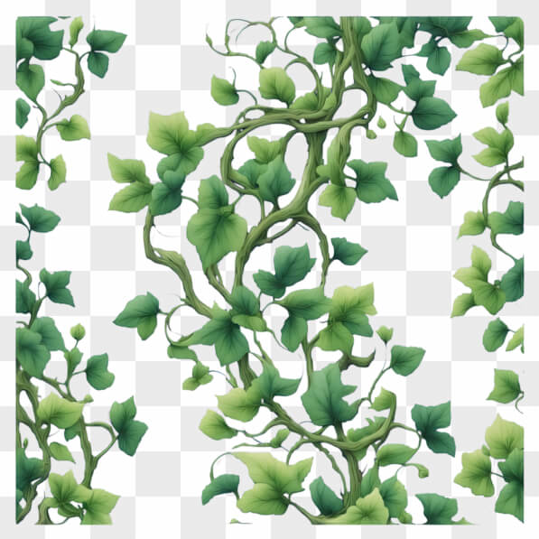 Download Vibrant Green Vines and Leaves on Black Background Cartoons ...