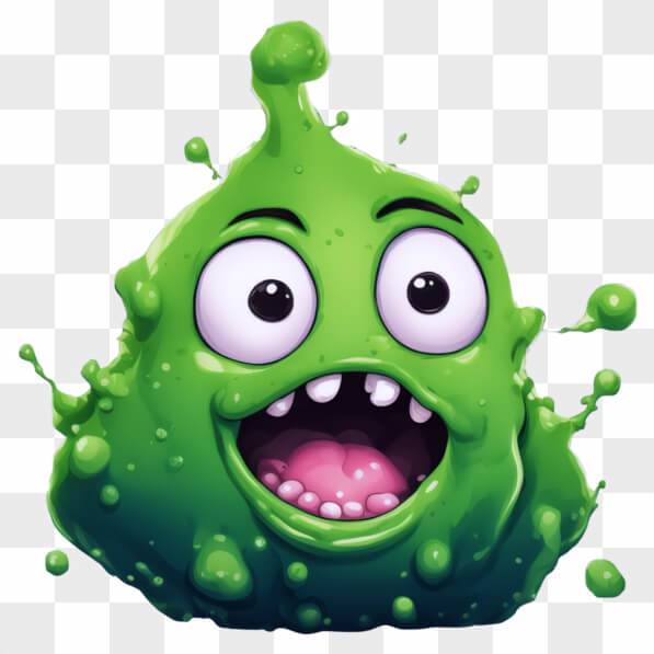 Download Playful Green Slime Character Cartoons Online - Creative Fabrica
