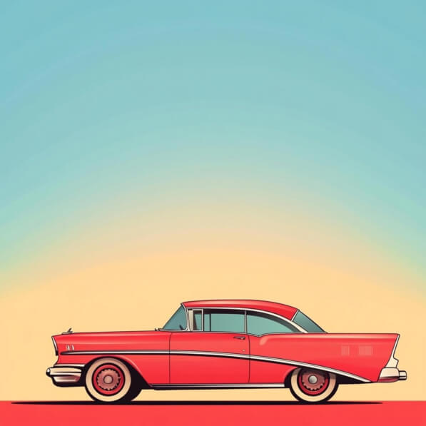 Scarica Auto rossa vintage contro sfondo sfumato Sfondi Online ...