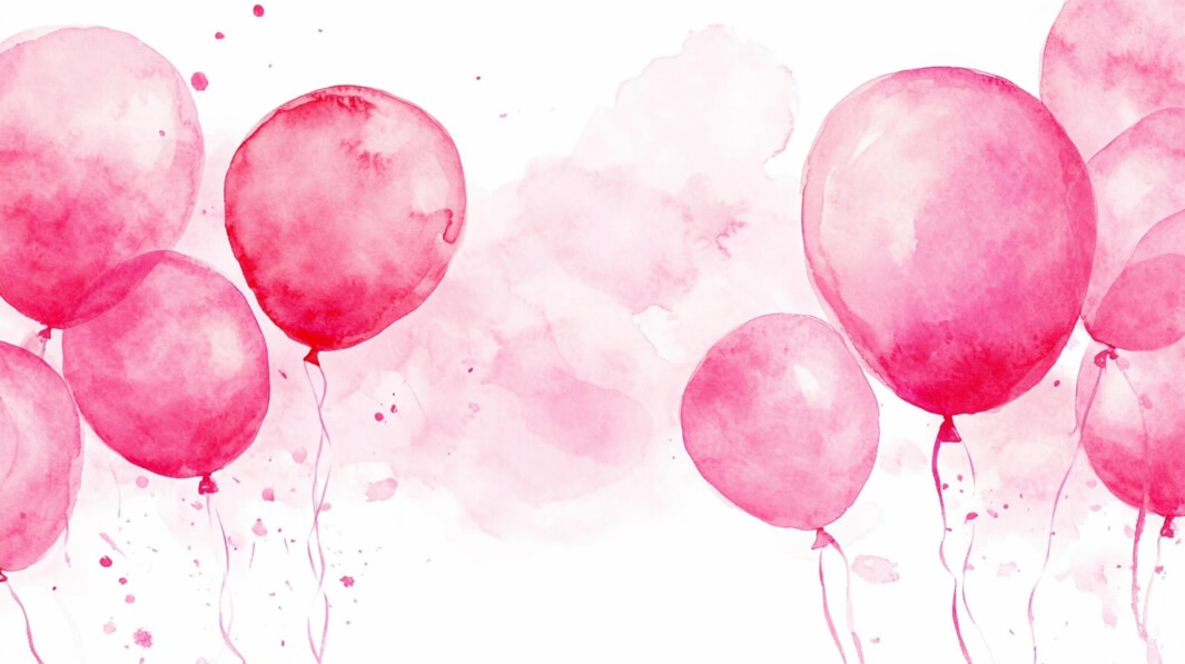 Download Watercolor Pink Balloons Backgrounds Online - Creative Fabrica