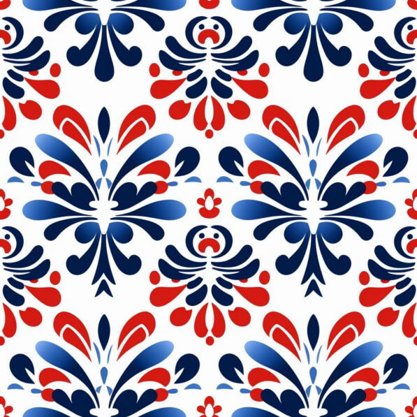 Download Vibrant Abstract Floral Pattern in Red and Blue Patterns ...