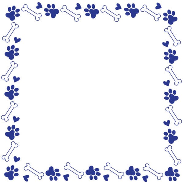 Download Decorative Border with Paw Prints, Bones, and Hearts Frames ...