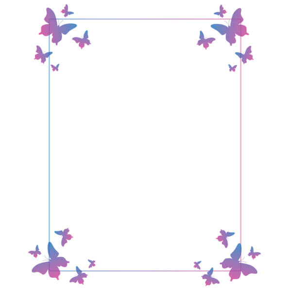 Download Whimsical Butterfly Border Design Frames Online - Creative Fabrica