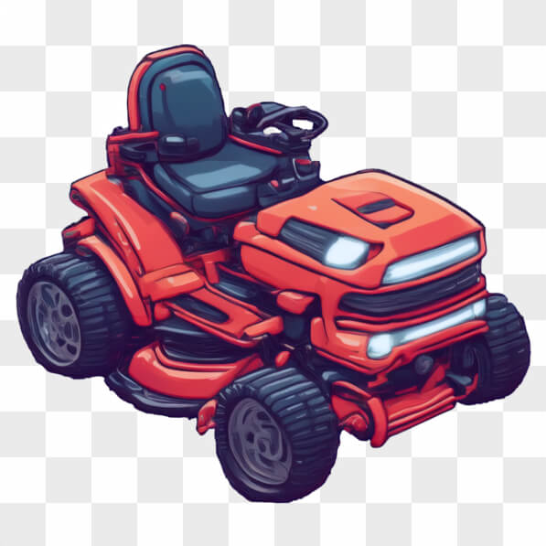 Download Red Riding Lawn Mower Cartoons Online - Creative Fabrica