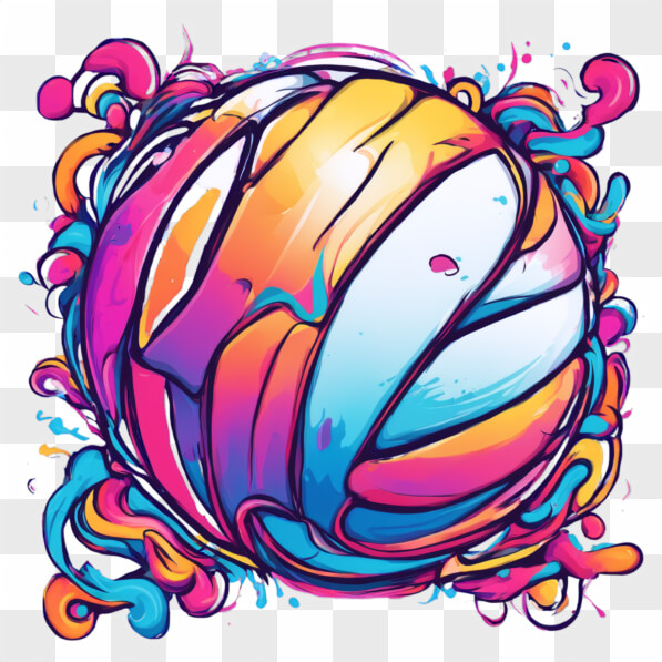 Download Vibrant Artistic Volleyball Cartoons Online - Creative Fabrica