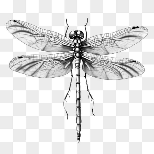 Download Detailed Illustration of a Dragonfly Sketches Online ...