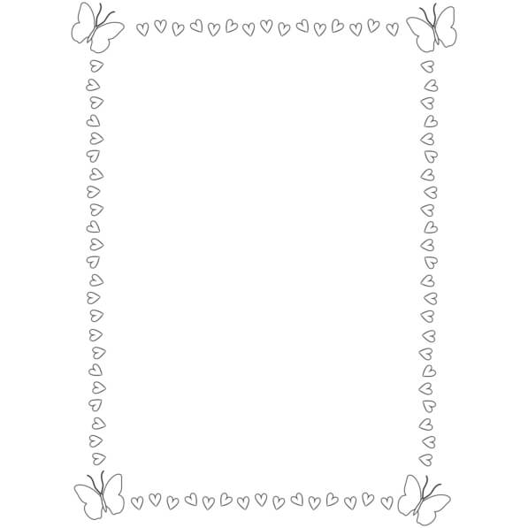 Download Whimsical Border Design with Butterflies and Hearts Frames ...