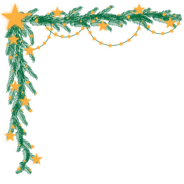 Download Festive Holiday Border with Pine and Stars Borders & Corners ...
