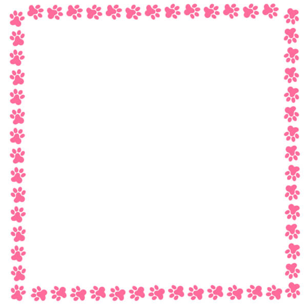 Download Pink Paw Print Border Frames Online - Creative Fabrica