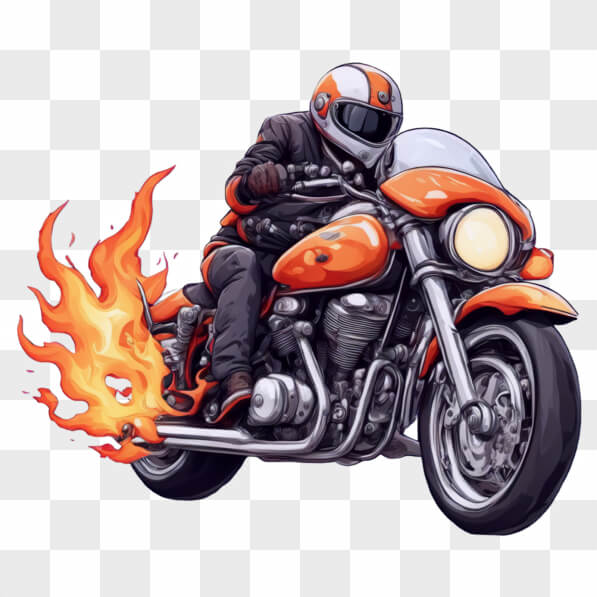 Download Dynamic Motorcycle Rider with Flames Cartoons Online ...