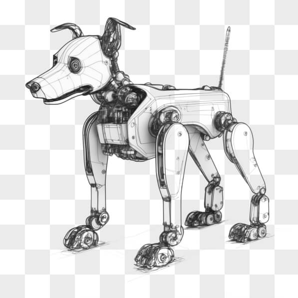 Download Robotic Dog in Mechanical Design Sketches Online - Creative ...