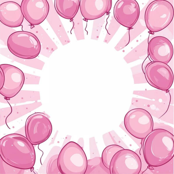 Download Decorative Pink Balloon Border Backgrounds Online - Creative ...