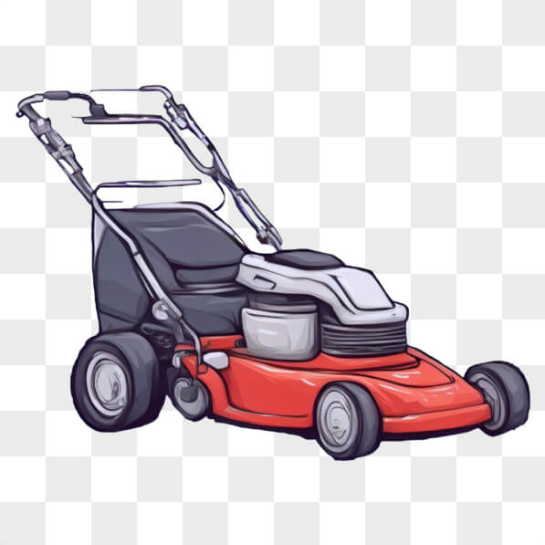 Download Red and Gray Lawn Mower Cartoons Online - Creative Fabrica