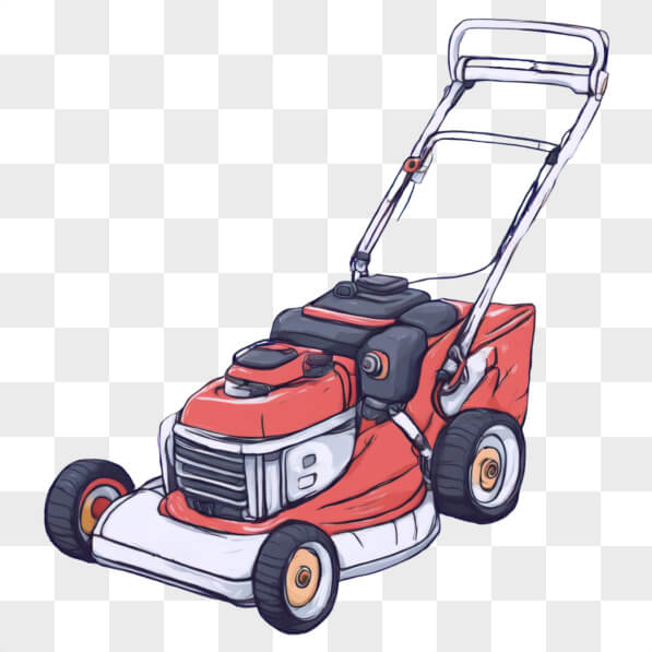 Download Red Lawn Mower Cartoons Online - Creative Fabrica