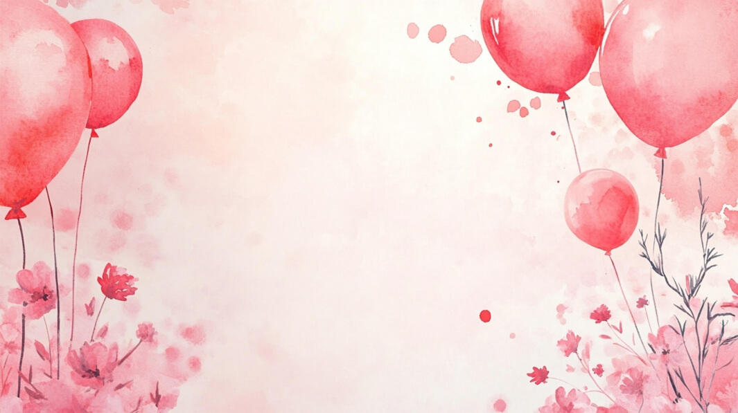 Download Watercolor Pink Balloons and Flowers Backgrounds Online ...