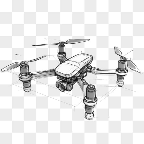 Descarga Esbozo de un diseño de dron Bocetos En Línea - Creative Fabrica