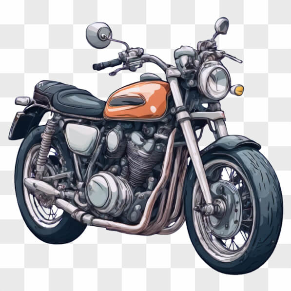 Download Illustrated Motorcycle in Orange and Black Cartoons Online ...