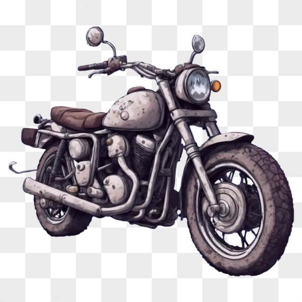 Download Vintage Motorcycle with Rugged Appearance Cartoons Online ...