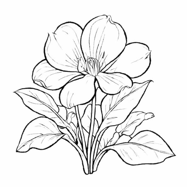 Download Detailed Line Drawing of a Flower Coloring pages Online ...
