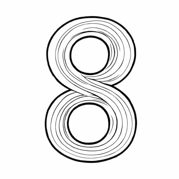Download Stylized Number 8 Coloring pages Online - Creative Fabrica