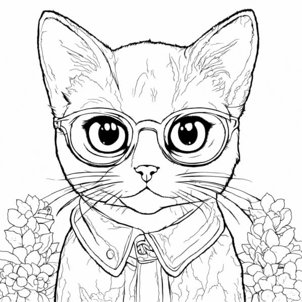 Download Whimsical Cat Illustration Coloring pages Online - Creative ...