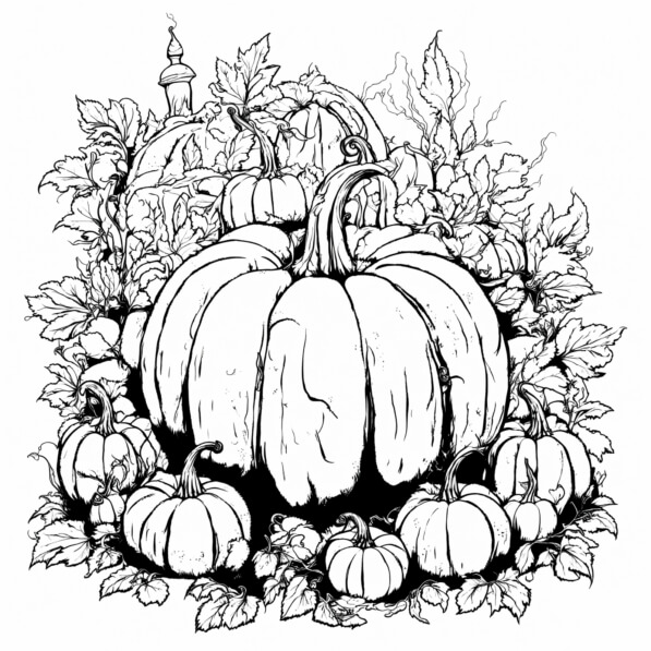 Download Pumpkin Harvest Illustration Coloring pages Online - Creative ...