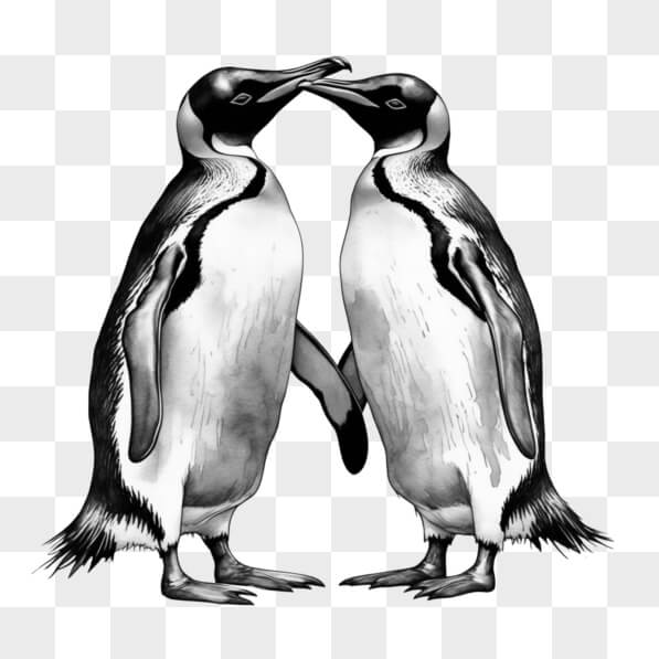 Download Illustration of Two Penguins Facing Each Other Sketches Online ...