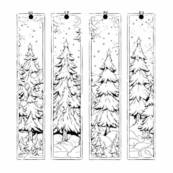 Descarga Ilustraciones de marcadores de invierno en el bosque Páginas ...