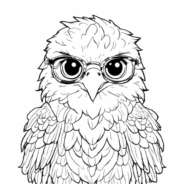 Download Whimsical Owl with Glasses Coloring pages Online - Creative ...