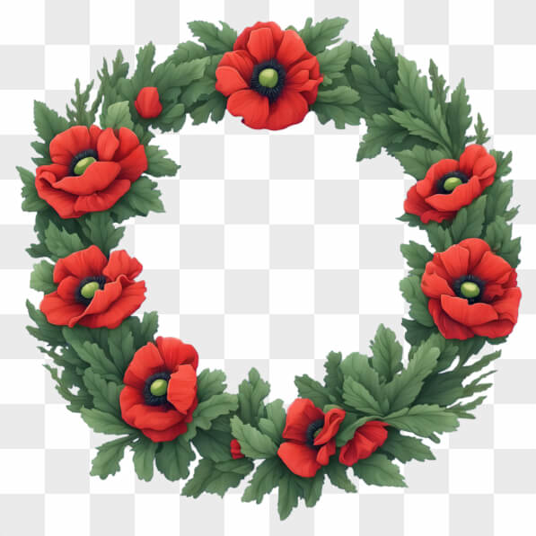 Download Vibrant Poppy Wreath Cartoons Online - Creative Fabrica