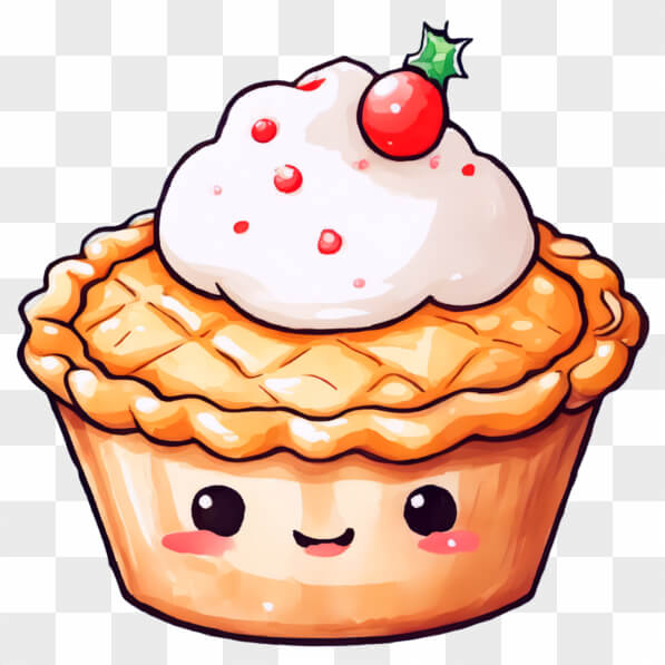 Download Kawaii Pie Character with Whipped Cream Kawaii Online ...