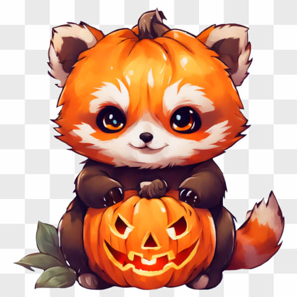 Download Kawaii Halloween Red Panda with Pumpkin Kawaii Online ...