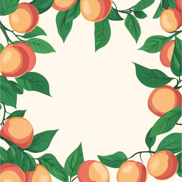 Download Peach Border with Green Leaves Backgrounds Online - Creative ...
