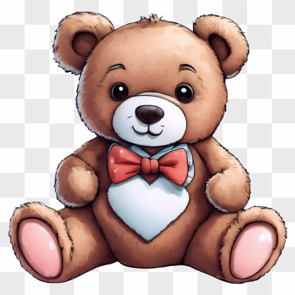 Download Cute Cartoon Teddy Bear with Bowtie Cartoons Online - Creative ...
