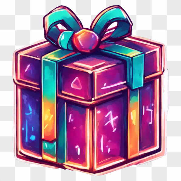 Download Colorful Gift Box with Ribbon Cartoons Online - Creative Fabrica