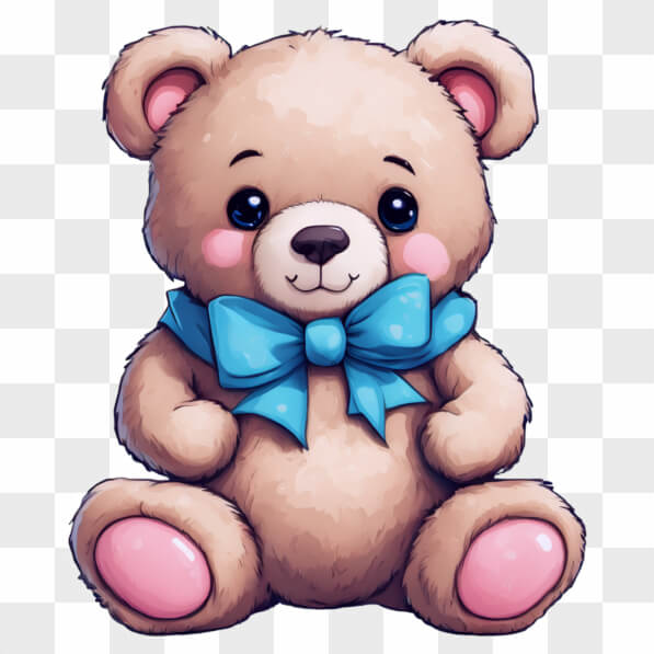 Descarga Osito de peluche de dibujos animados lindo con moño azul ...